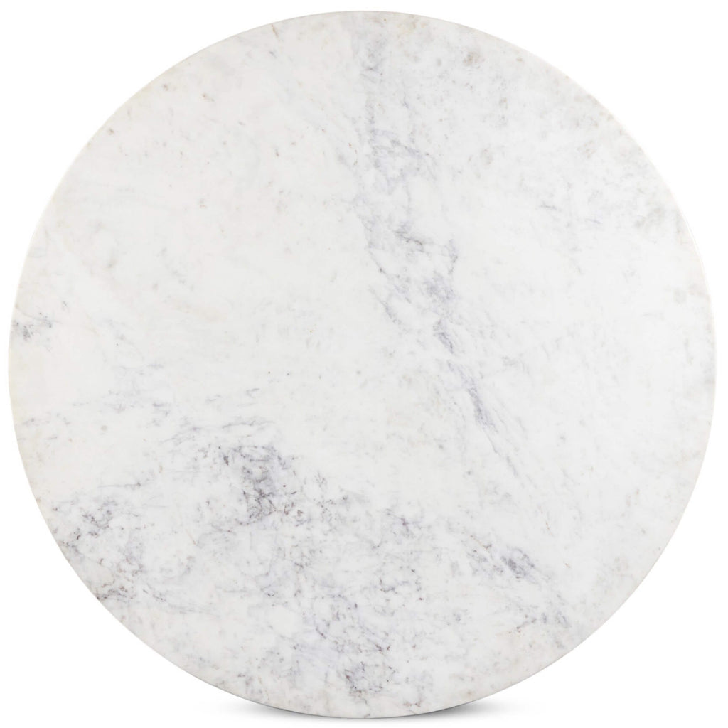 Mariah Round Dining Table, White Marble by Four Hands – High Fashion Home