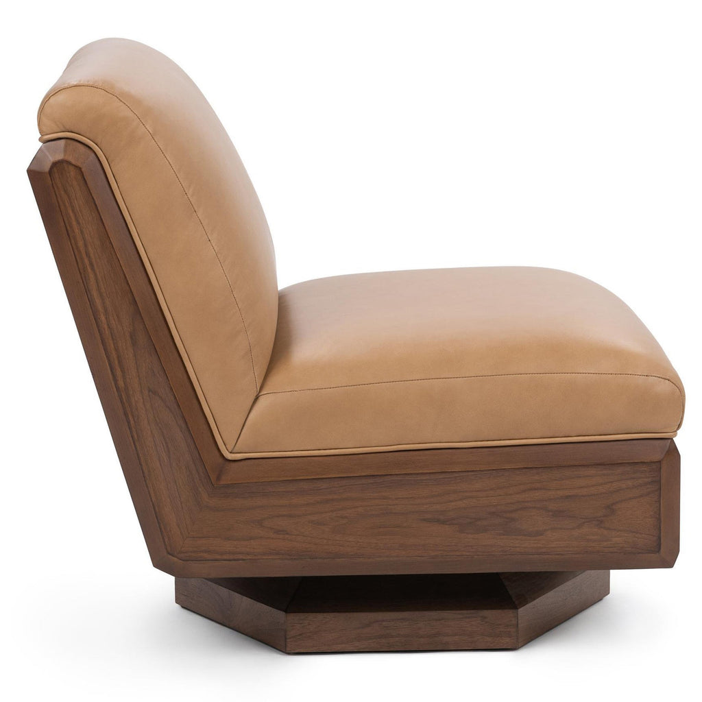 Myla Leather Swivel Accent Chair, Tan – High Fashion Home