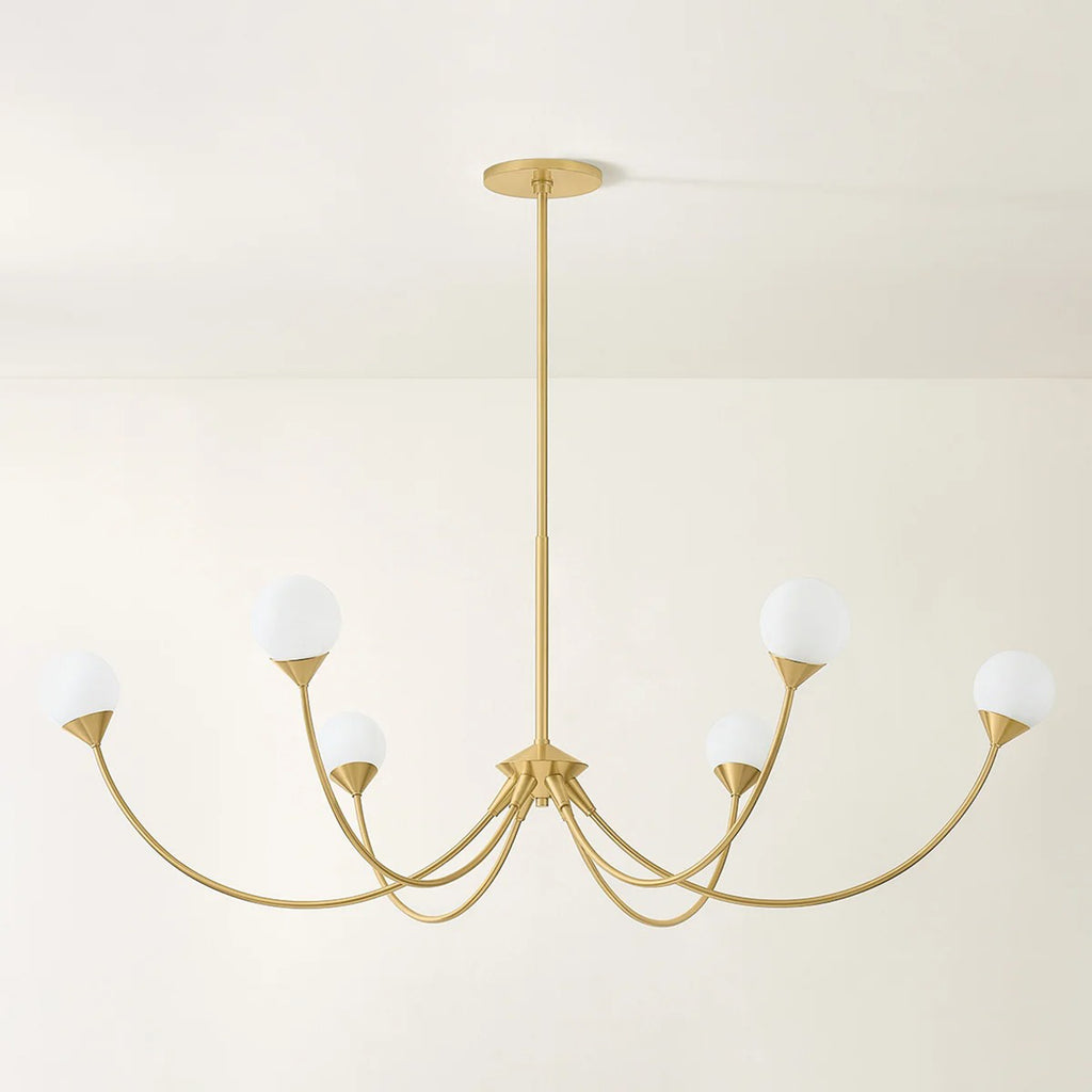 Natasha 6 Light Chandelier, Aged Brass – High Fashion Home