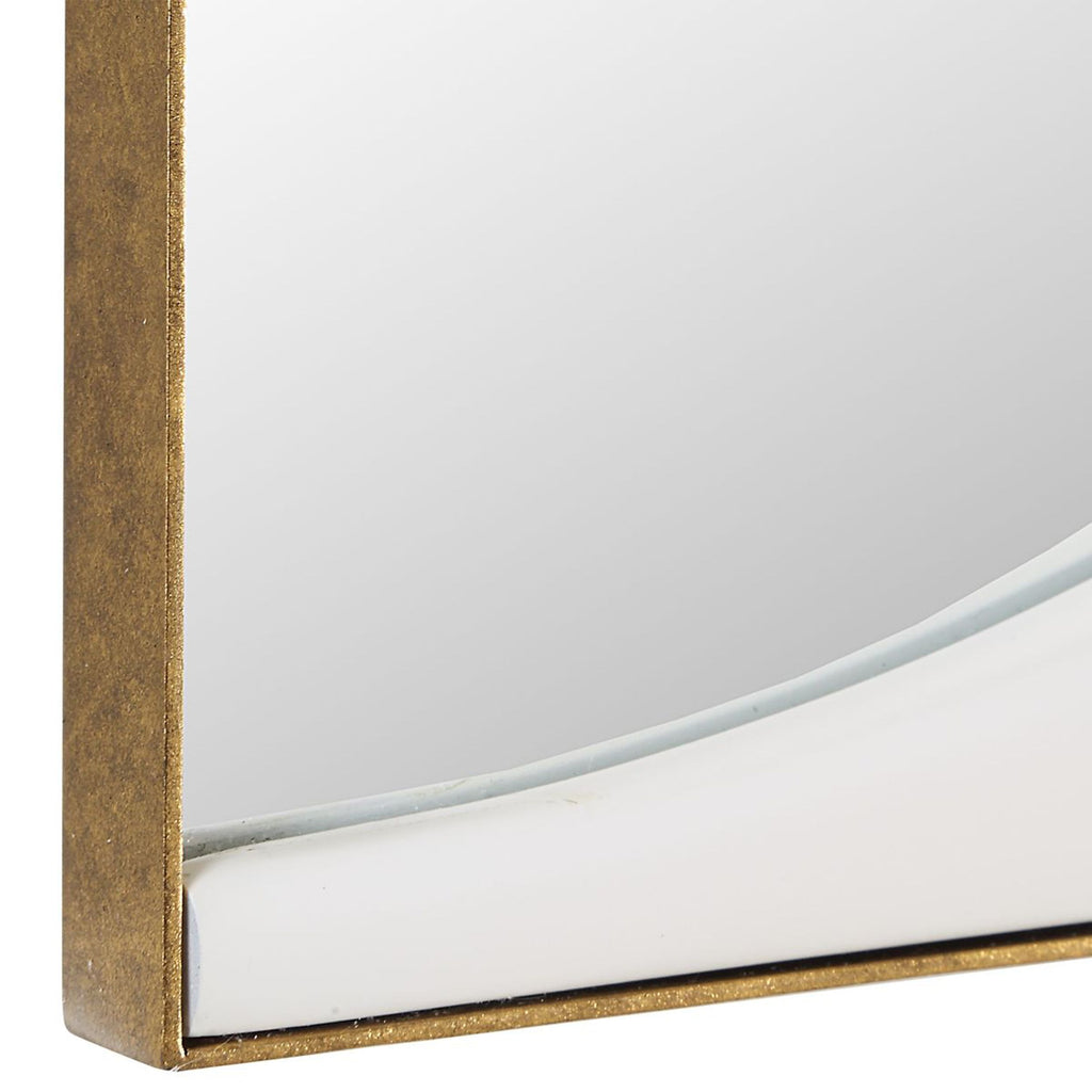 New Moon Mirrored Wall Decor, Crisp White – High Fashion Home