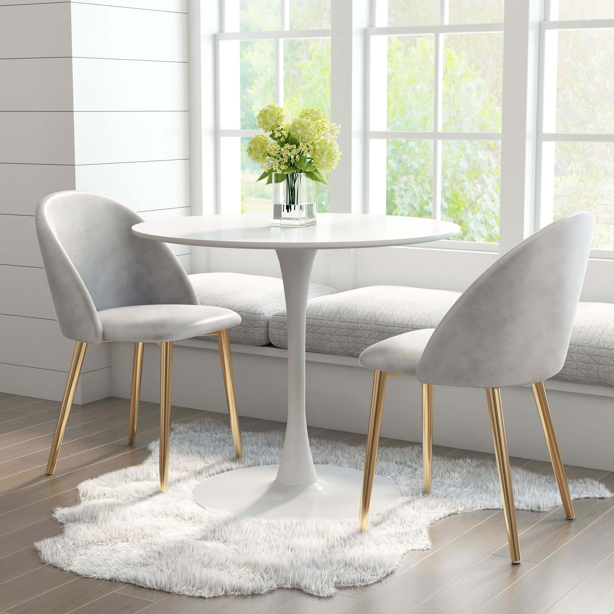 Opus 35" Round Dining Table, White – High Fashion Home
