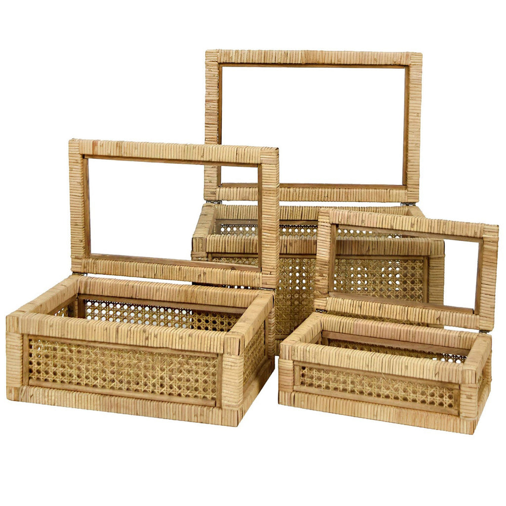 Rattan Boxes, Natural, Set of 3 – High Fashion Home