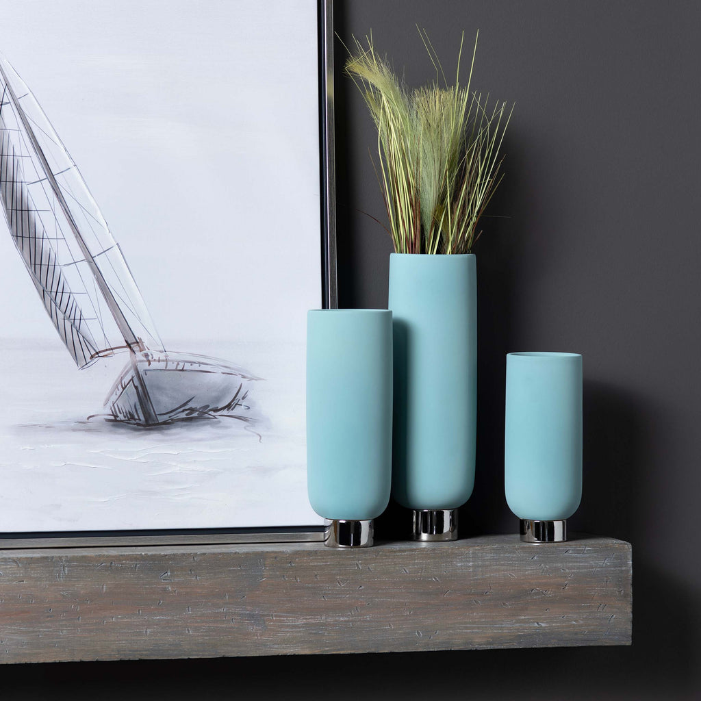 Rue Cylinder Vases, Blue, Set of 3 – High Fashion Home