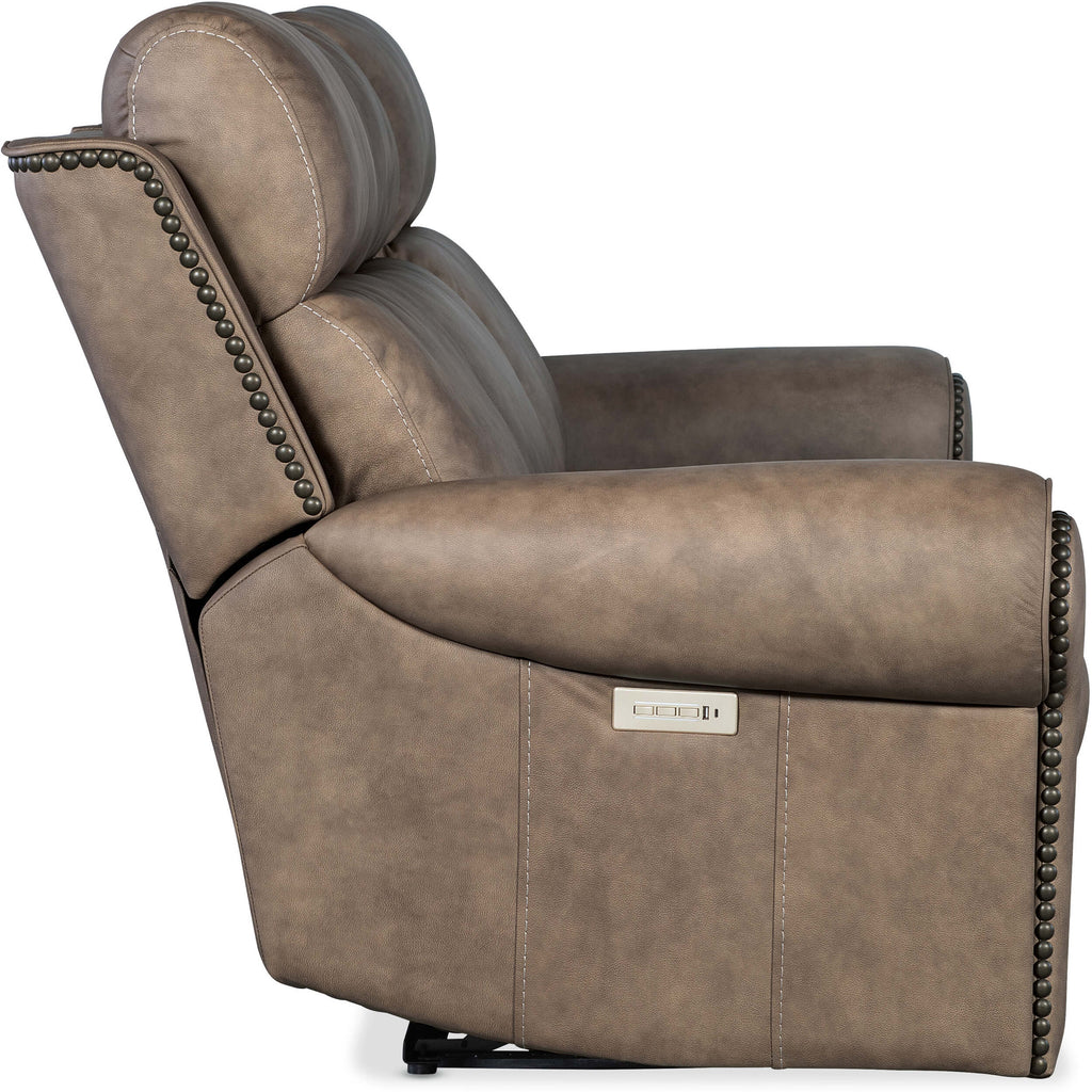 Duncan Leather Power Sofa, Kalahari Camel – High Fashion Home