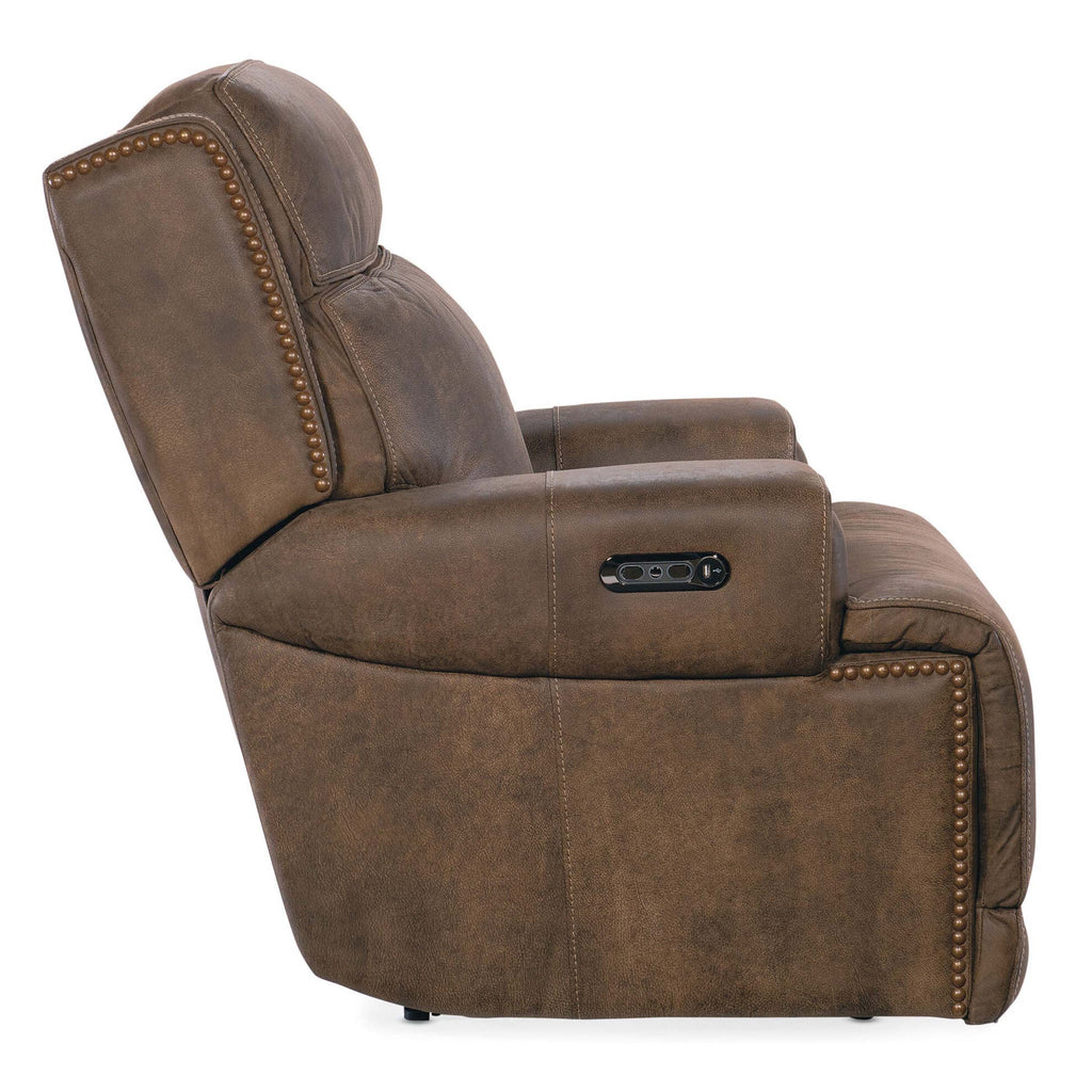 Wheeler Leather Power Recliner, Seville Timber – High Fashion Home