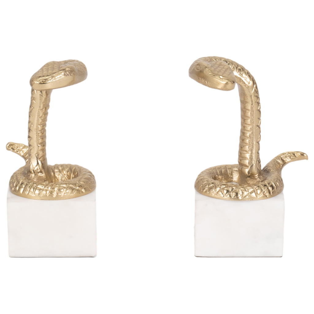 Snake Bookends, Gold, Set of 2 – High Fashion Home