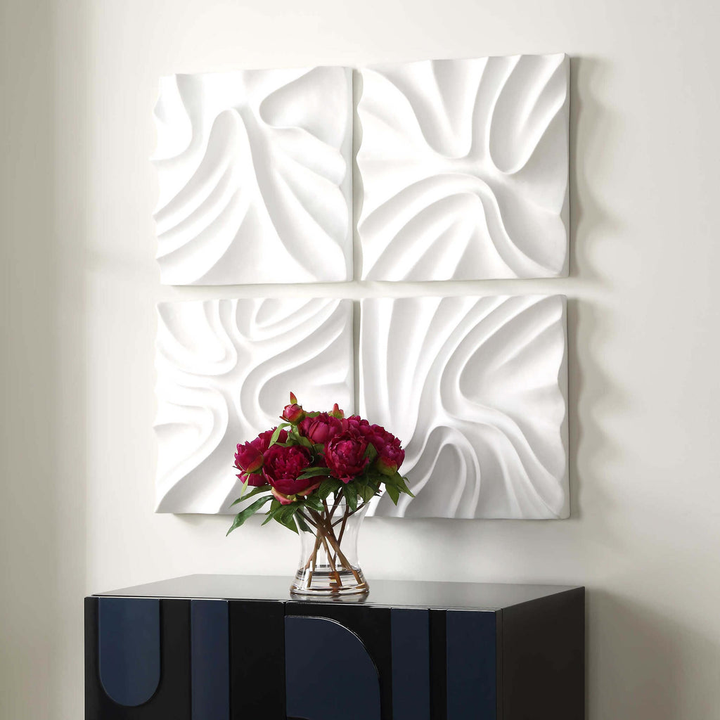 Snowdrift Wall Decor, Set of 4 – High Fashion Home