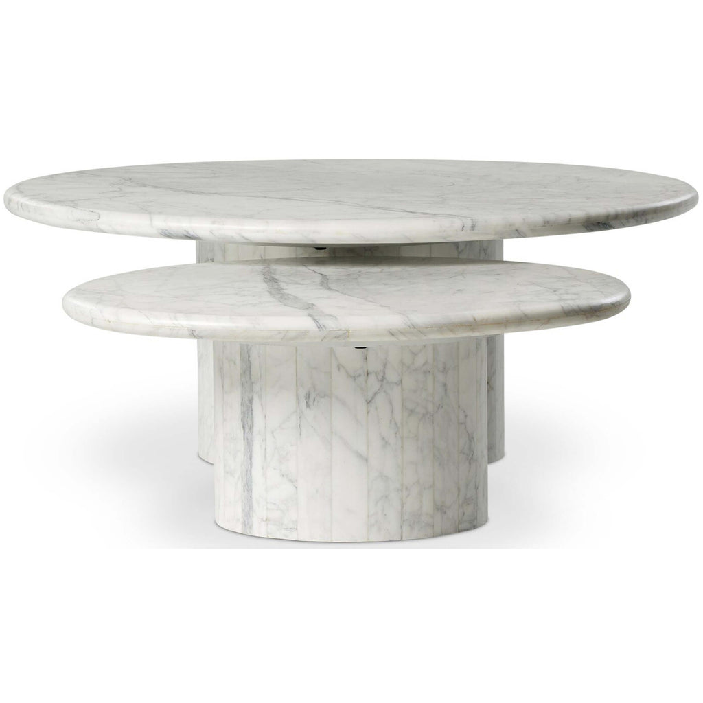 Stuart Nesting Coffee Tables, White by Four Hands – High Fashion Home
