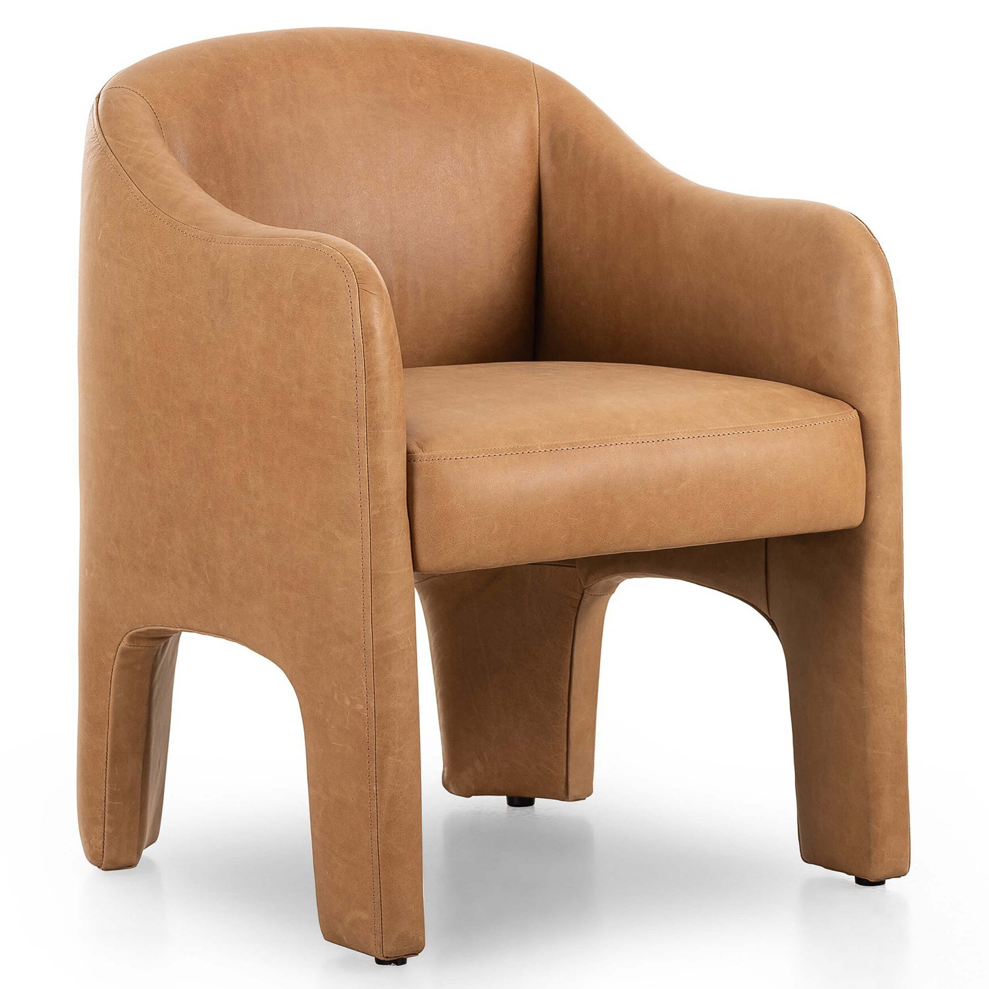 Sully Leather Dining Chair, Eucapel Cognac – High Fashion Home