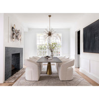 Taji Rectangular Dining Table, Gray/Gold Base – High Fashion Home