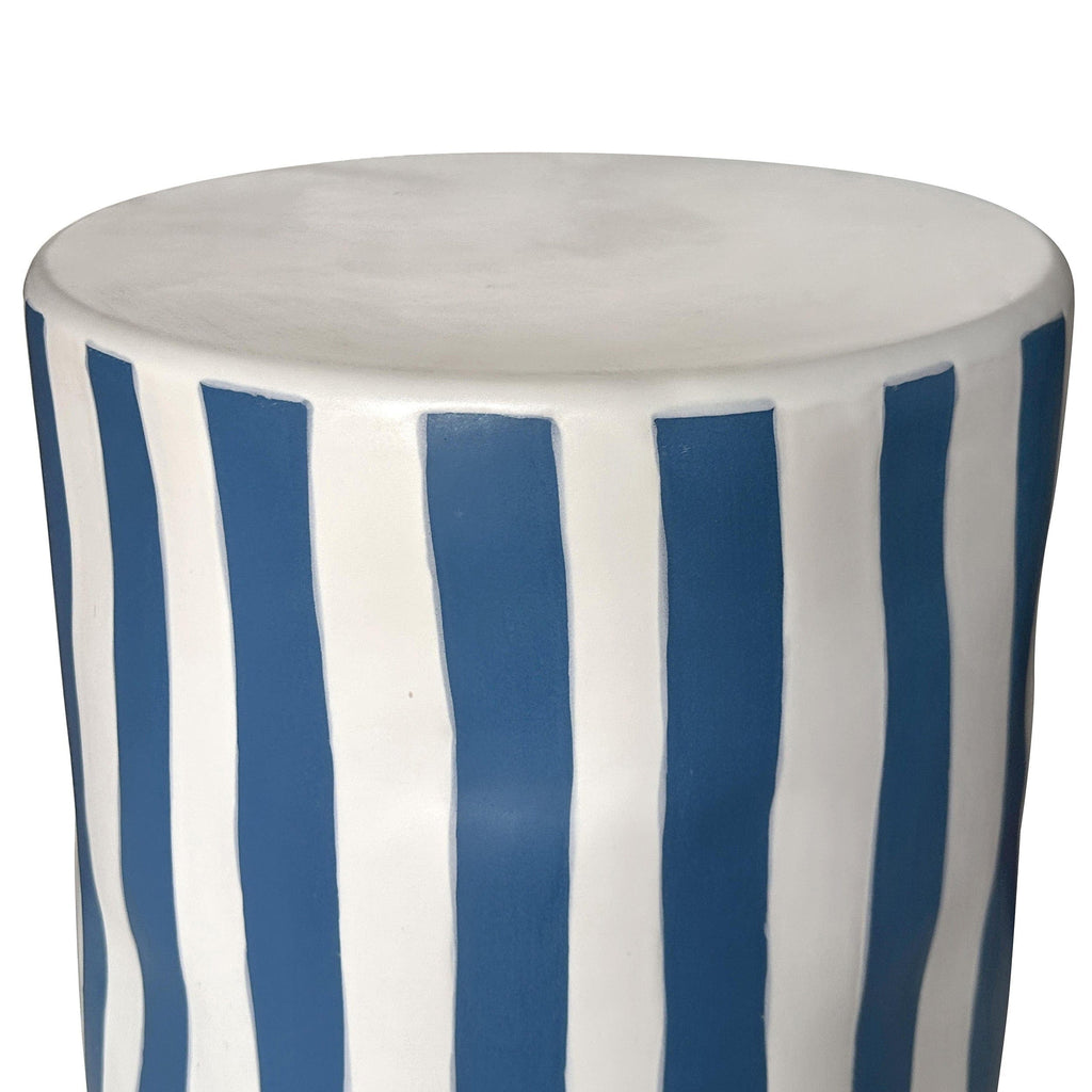 Tempest Outdoor Table, Blue Stripes – High Fashion Home