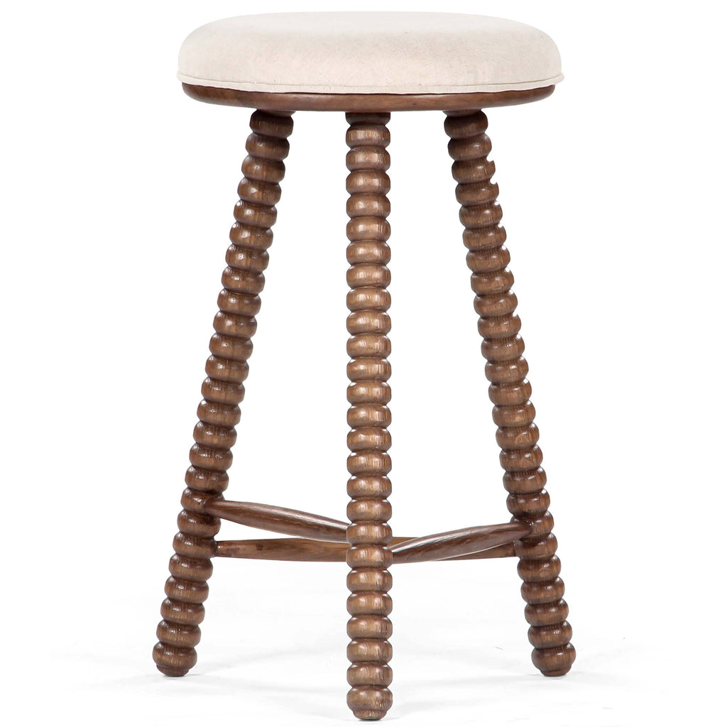 Twist Counter Stool, Light Walnut – High Fashion Home