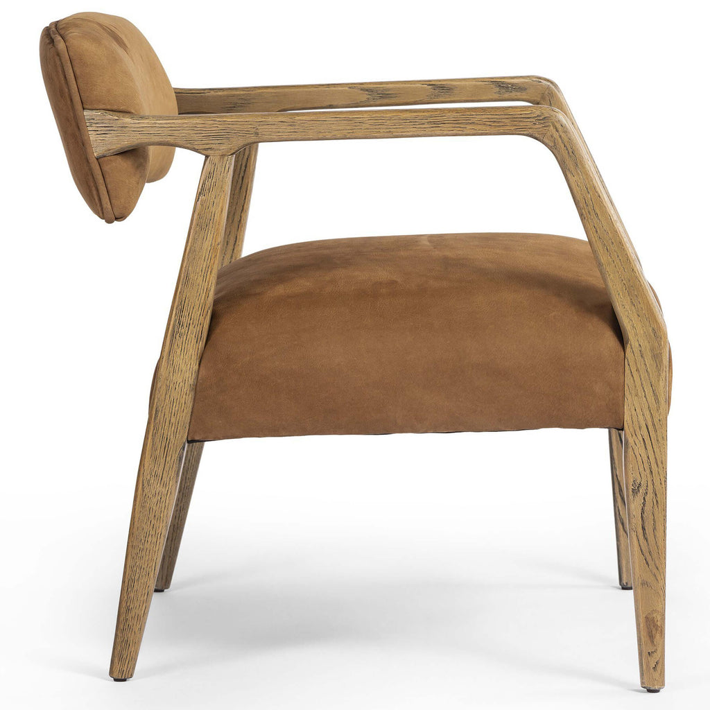 Tyler Leather Chair, Nubuck Cognac by Four Hands – High Fashion Home