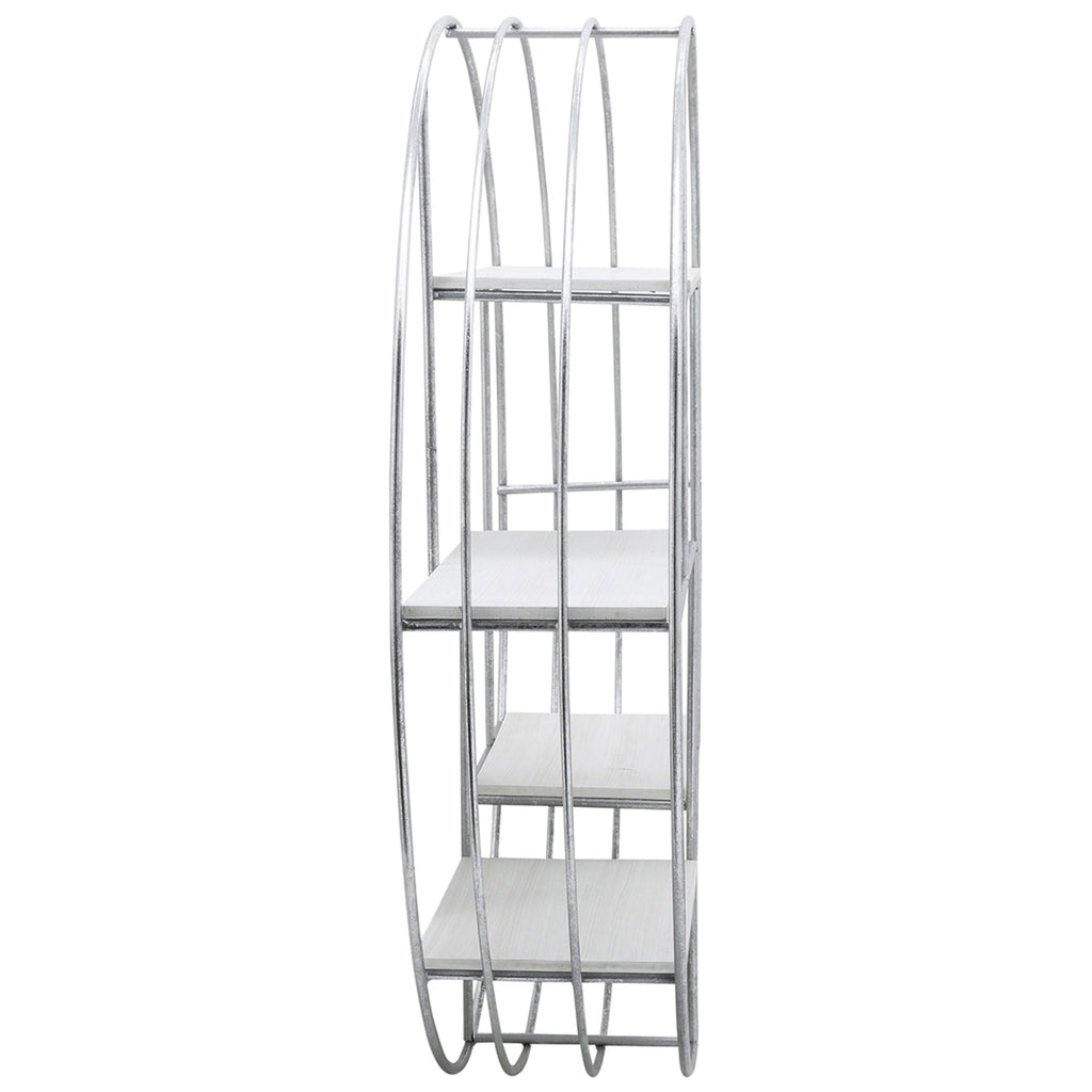 Wood/Metal Wall Shelf, Silver – High Fashion Home