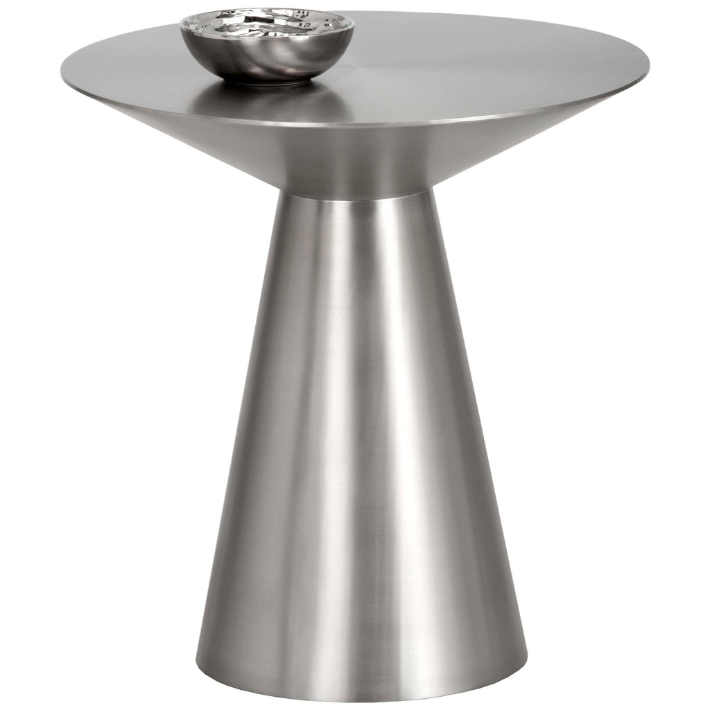 Carmel Side Table, Brushed Stainless – High Fashion Home