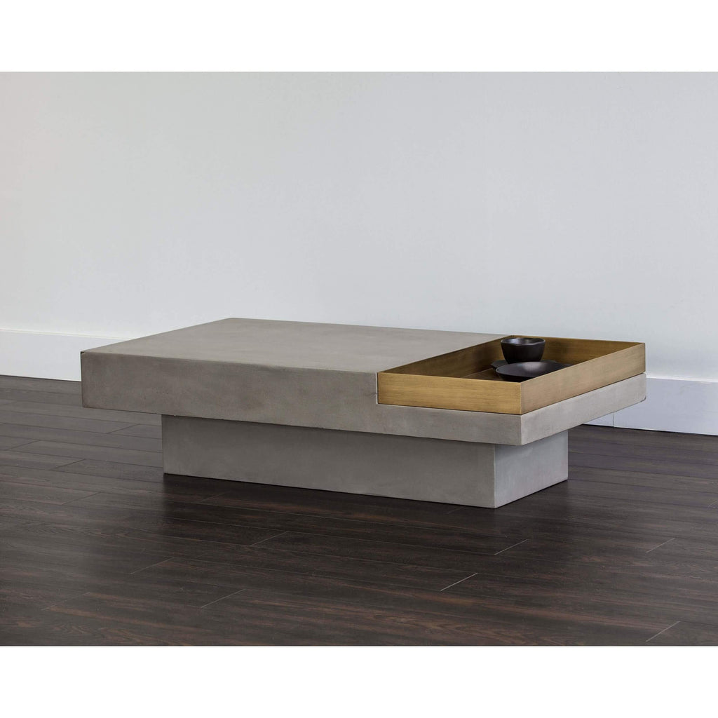 Quill Rectangular Coffee Table, Grey – High Fashion Home