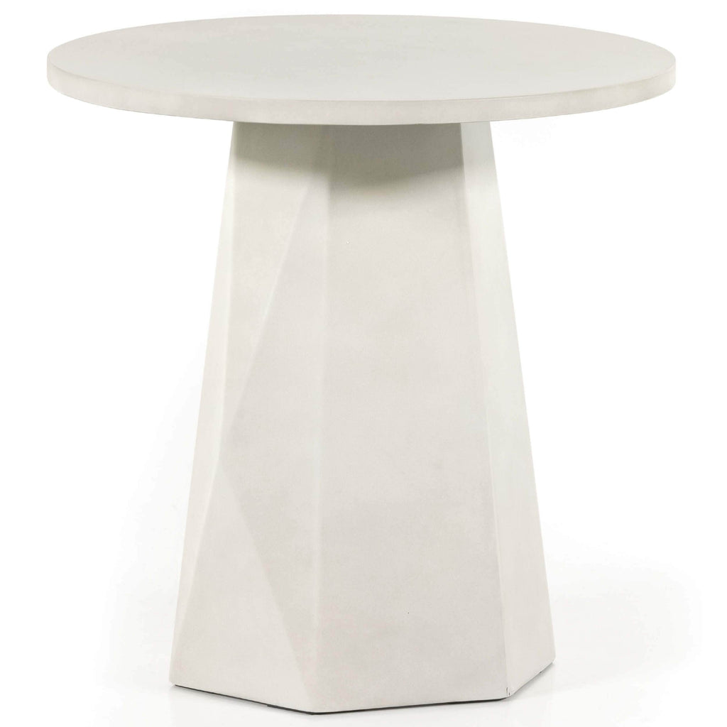 Bowman Outdoor End Table, White Concrete by Four Hands – High Fashion Home