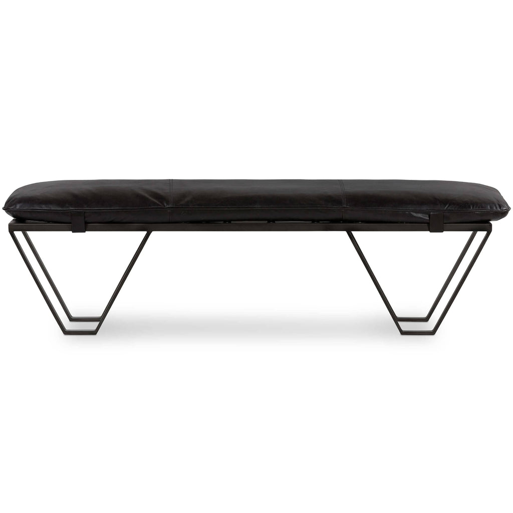 Darrow Leather Bench, Sonoma Black – High Fashion Home