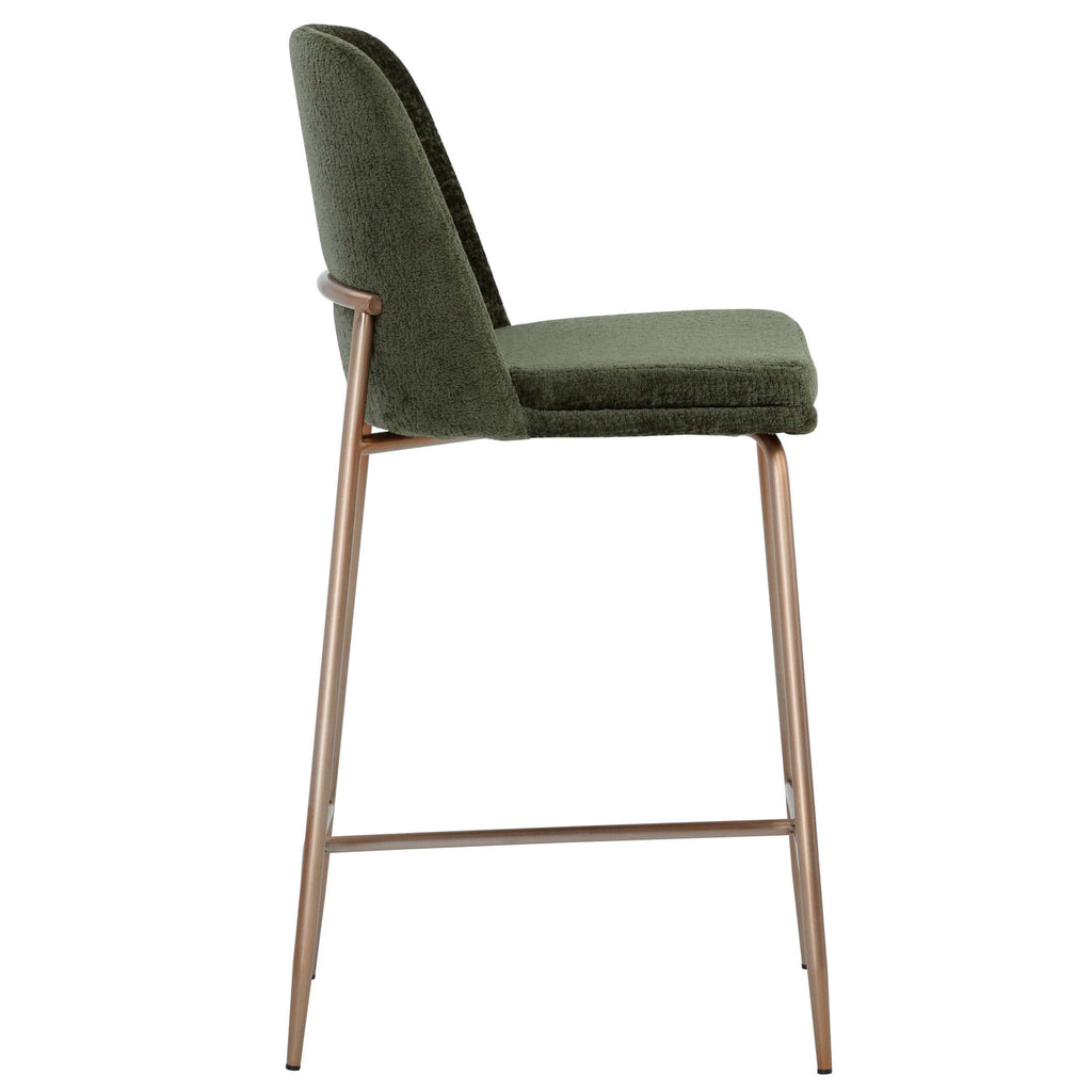 Zeke Counter Stool, Bergen Olive/Antique Brass – High Fashion Home