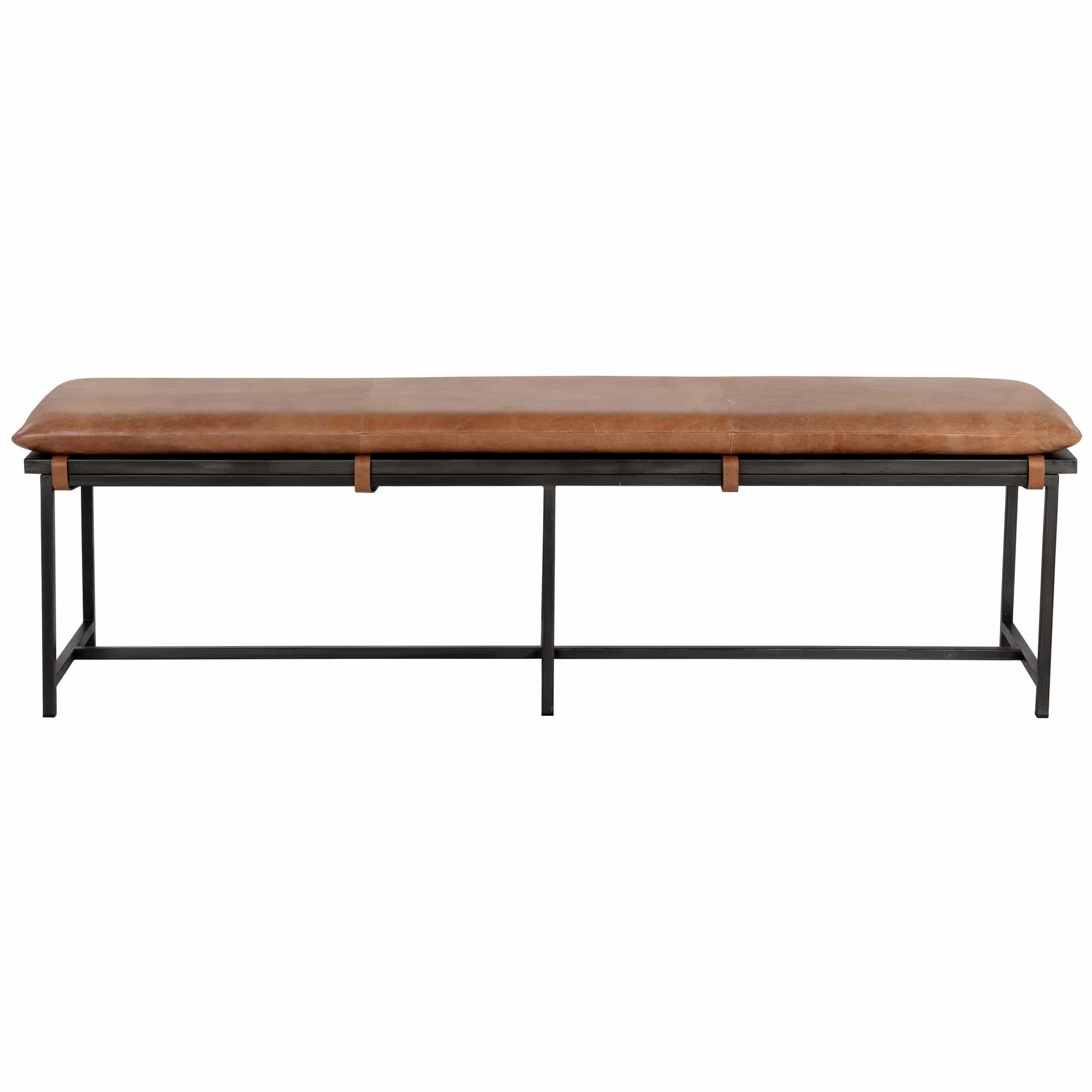 Zancor Leather Bench, Tan – High Fashion Home