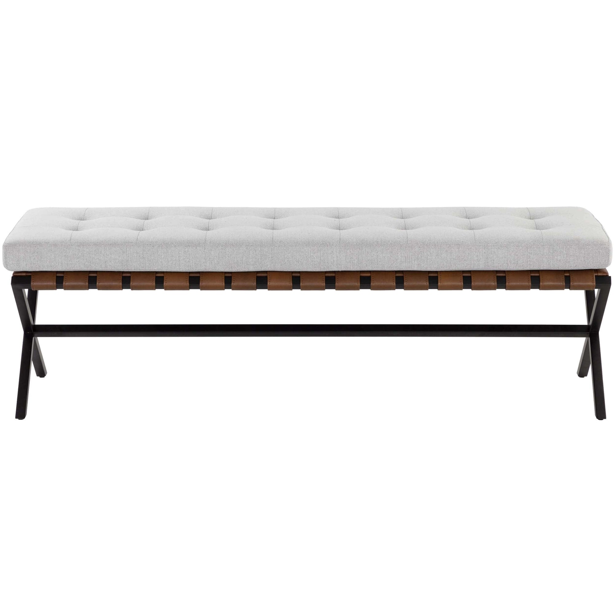 Kenji Small Bench, Mina Light Grey – High Fashion Home