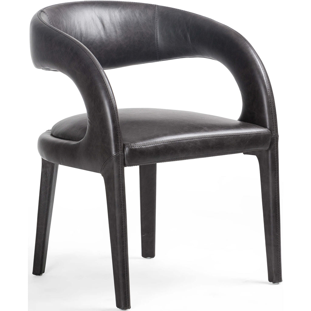 Hawkins Leather Dining Chair, Sonoma Black, Set of 2 by Four Hands ...