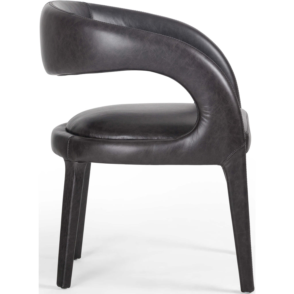 Hawkins Leather Dining Chair, Sonoma Black, Set of 2 by Four Hands ...