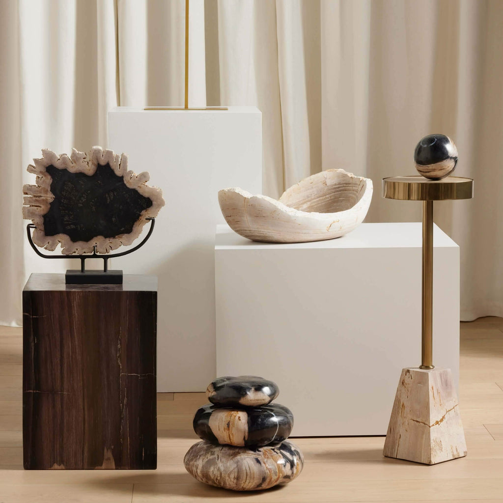 Buck End Table, Dark Petrified Wood by Four Hands – High Fashion Home