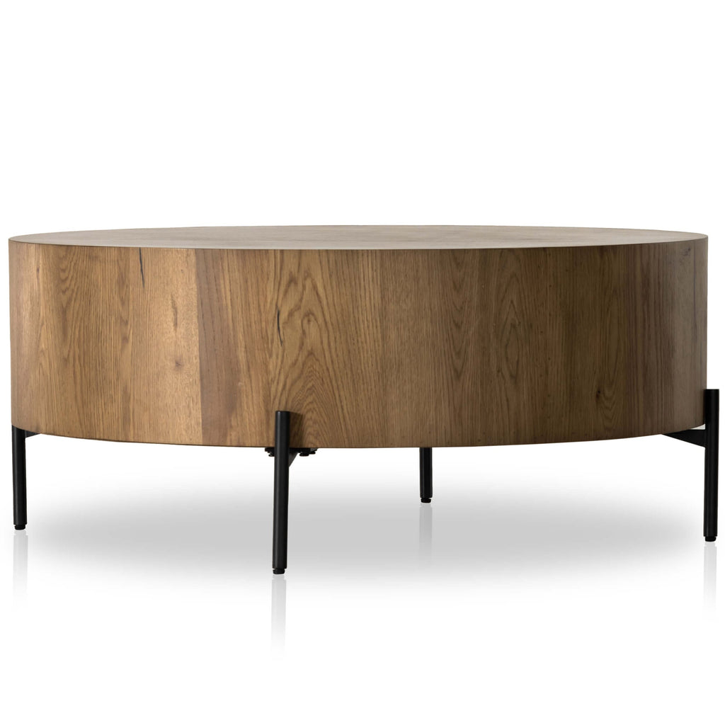 Eaton Drum Coffee Table, Amber Oak by Four Hands – High Fashion Home