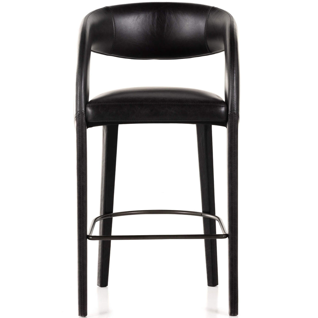 Hawkins Leather Bar & Counter Stool, Sonoma Black by Four Hands – High ...