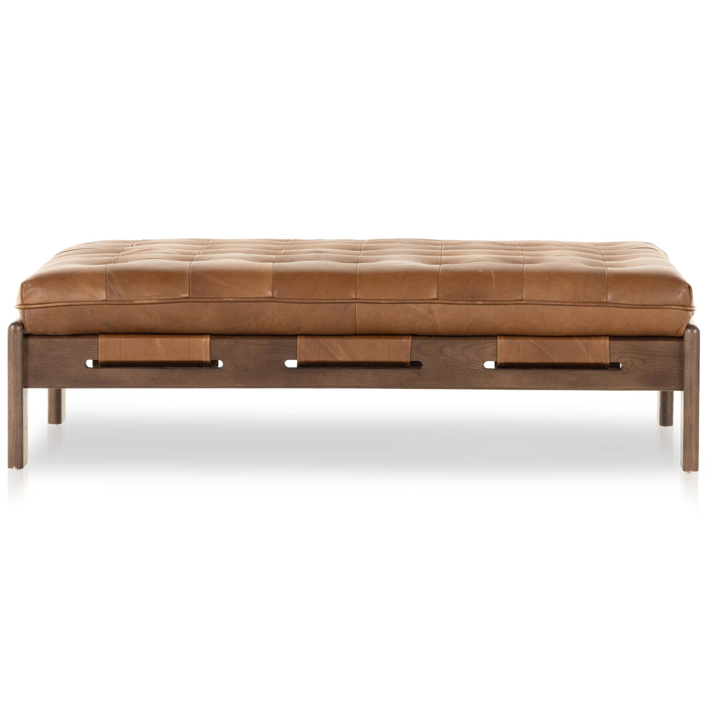 Halston Leather Cocktail Ottoman, Heirloom Sienna by Four Hands – High ...