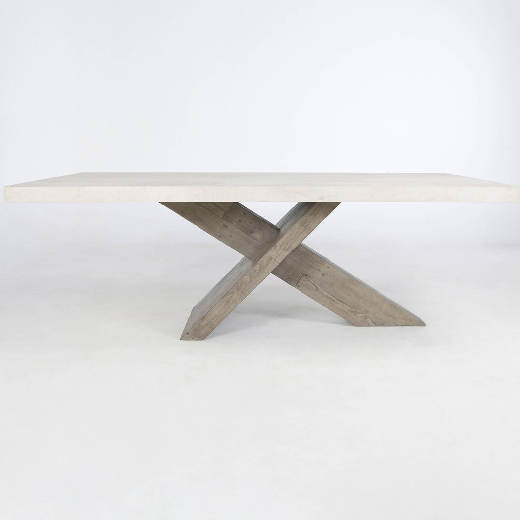 Durant 84" Dining Table, Antique White/Distressed Gray – High Fashion Home