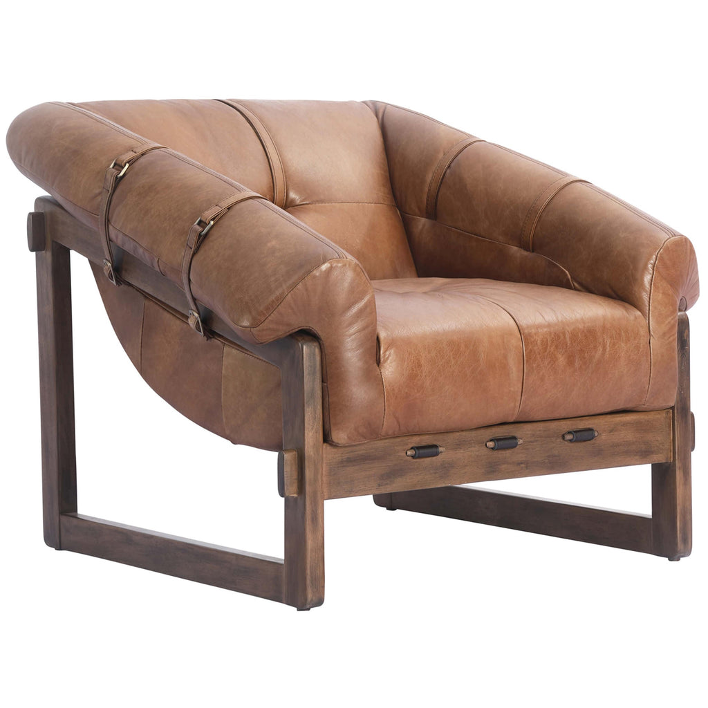 Bellos Leather Chair, Open Road Brown – High Fashion Home