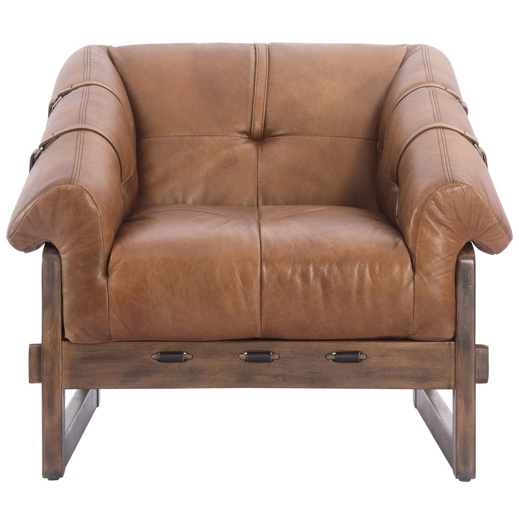Bellos Leather Chair, Open Road Brown – High Fashion Home
