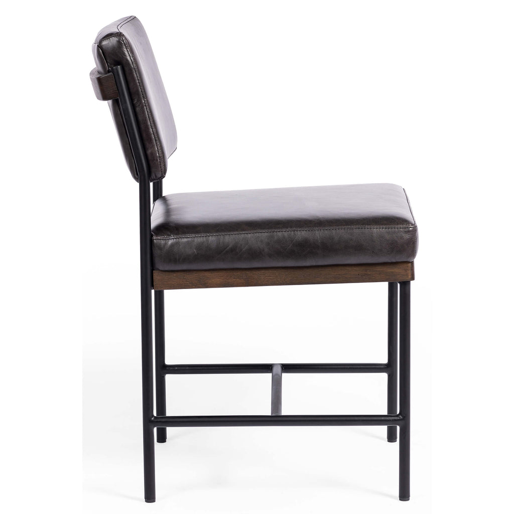 Benton Leather Dining Chair, Sonoma Black, Set of 2 by Four Hands ...