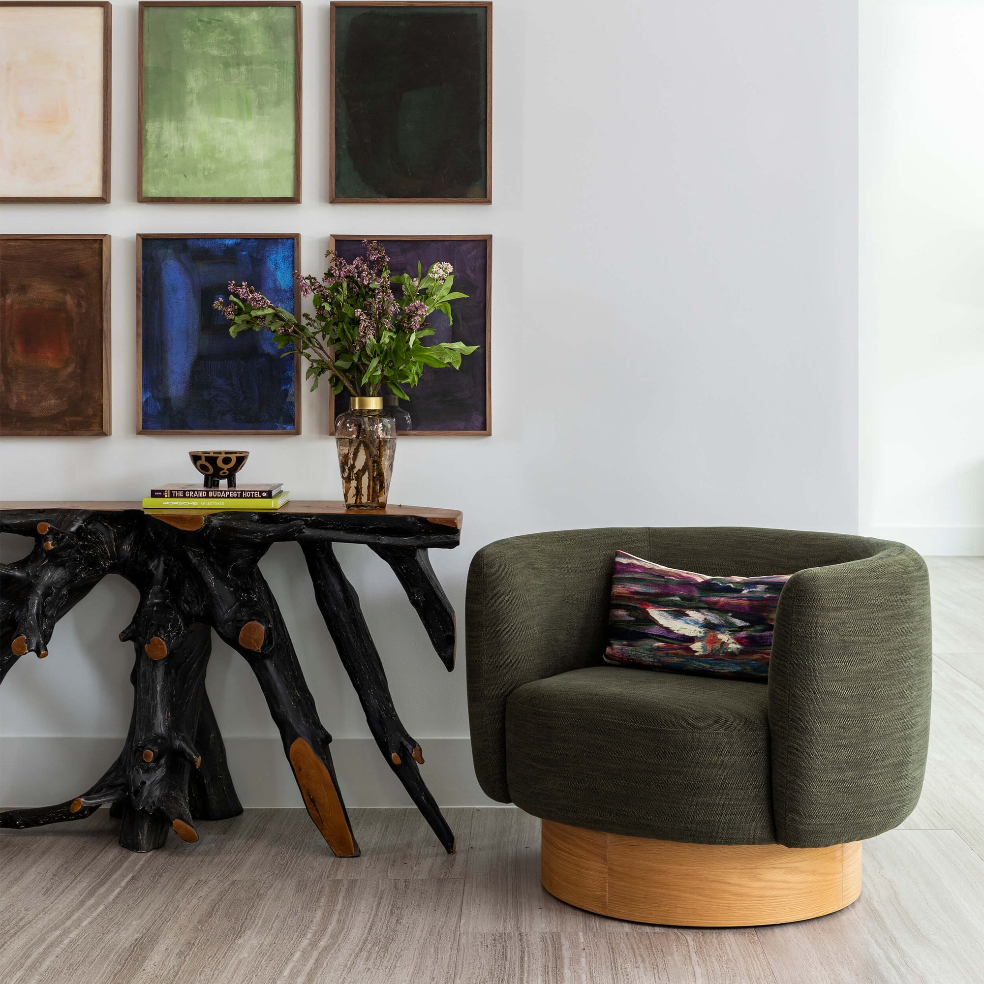 Calista Swivel Chair, Atlantis Moss by Four Hands – High Fashion Home
