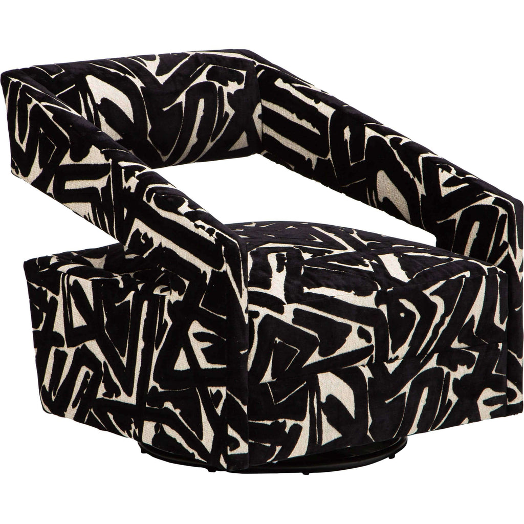 Decker Swivel Chair, ACDC Onyx – High Fashion Home