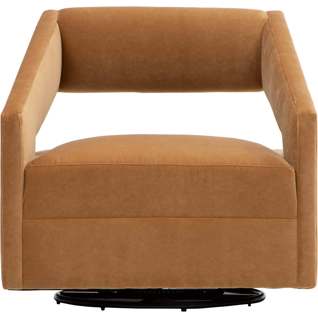 Decker Swivel Chair, Banks Camel – High Fashion Home