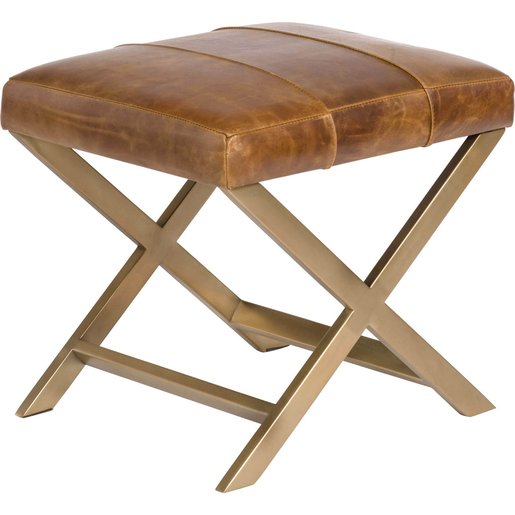 Hudson Cross Ottoman, Brass – High Fashion Home