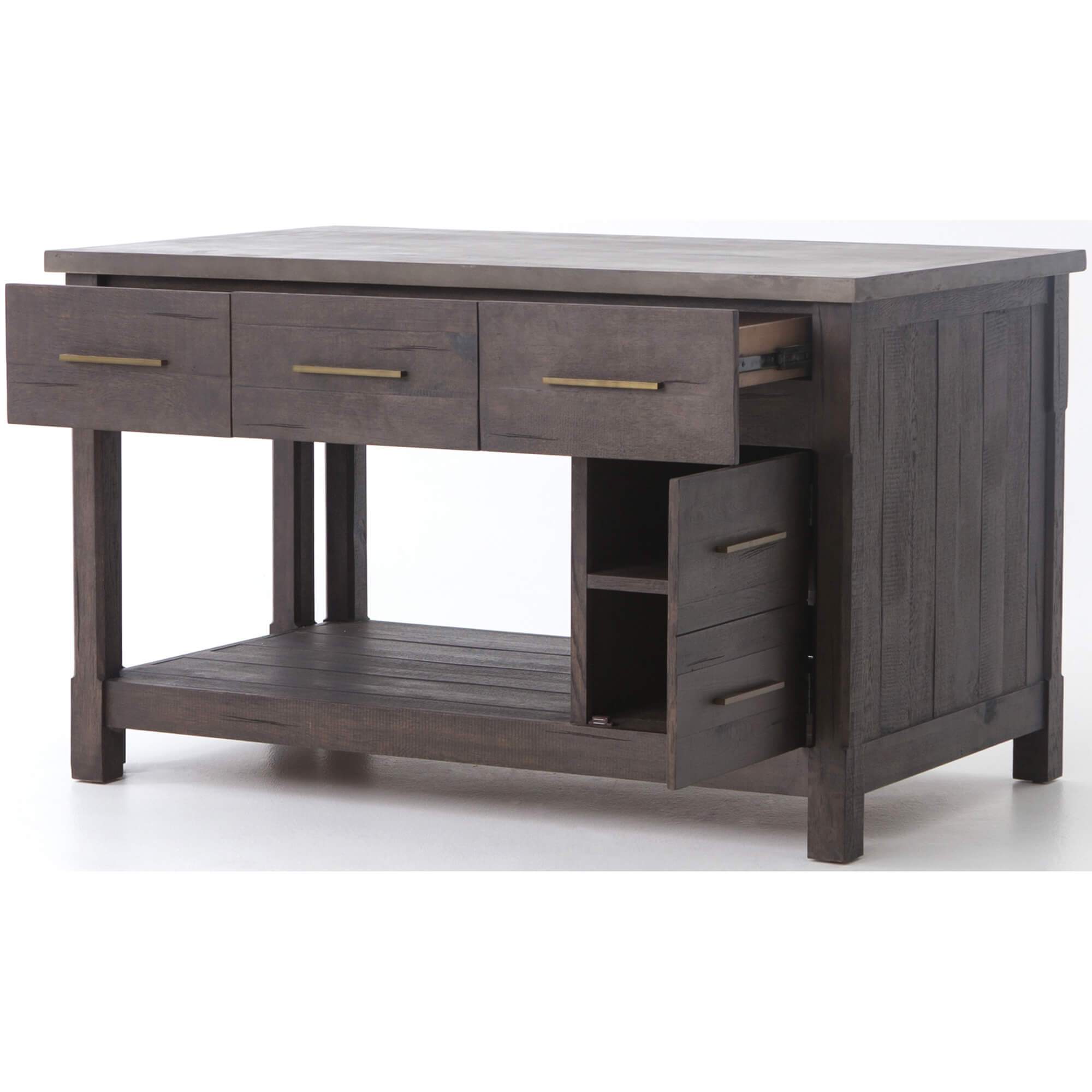 Ian Kitchen Island, Rubbed Black by Four Hands – High Fashion Home