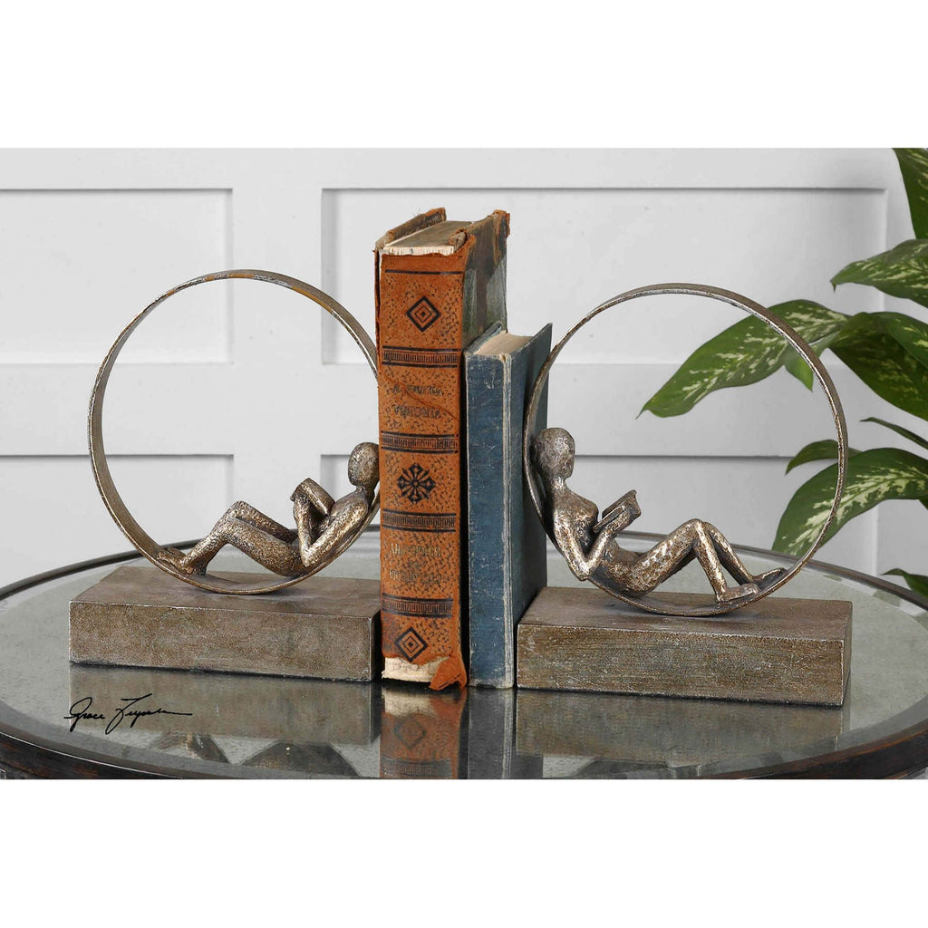 Lounging Reader Bookends, Set of 2 – High Fashion Home