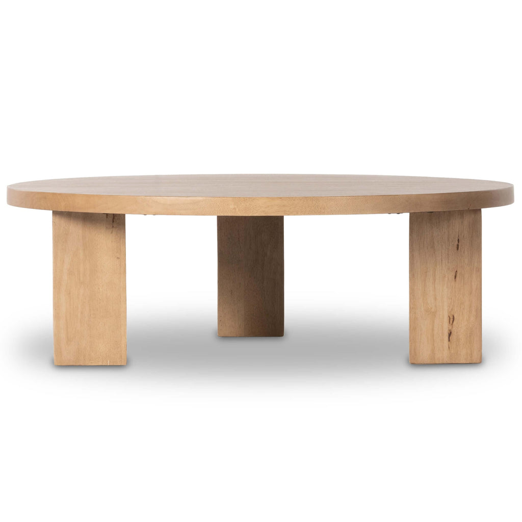 Mesa 48" Round Coffee Table, Light Brushed Parawood by Four Hands ...