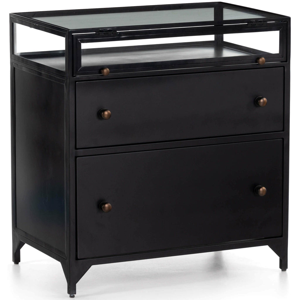 Shadow Box Nightstand, Black by Four Hands – High Fashion Home