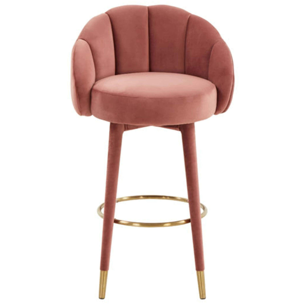Myla Swivel Bar & Counter Stool, Salmon – High Fashion Home