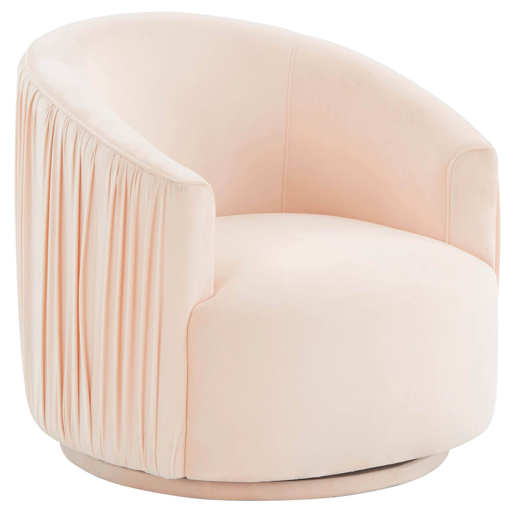 London Pleated Swivel Chair, Peche – High Fashion Home