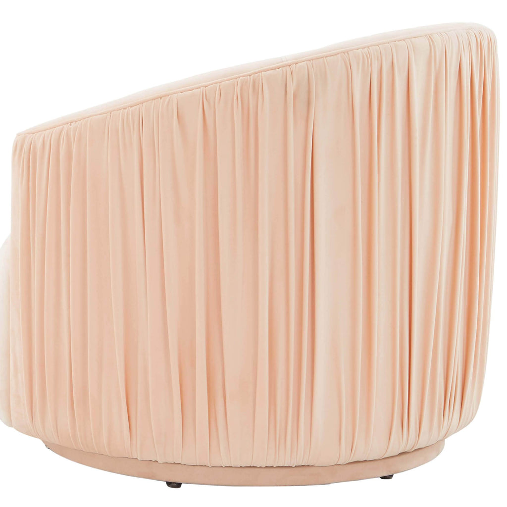 London Pleated Swivel Chair, Peche – High Fashion Home
