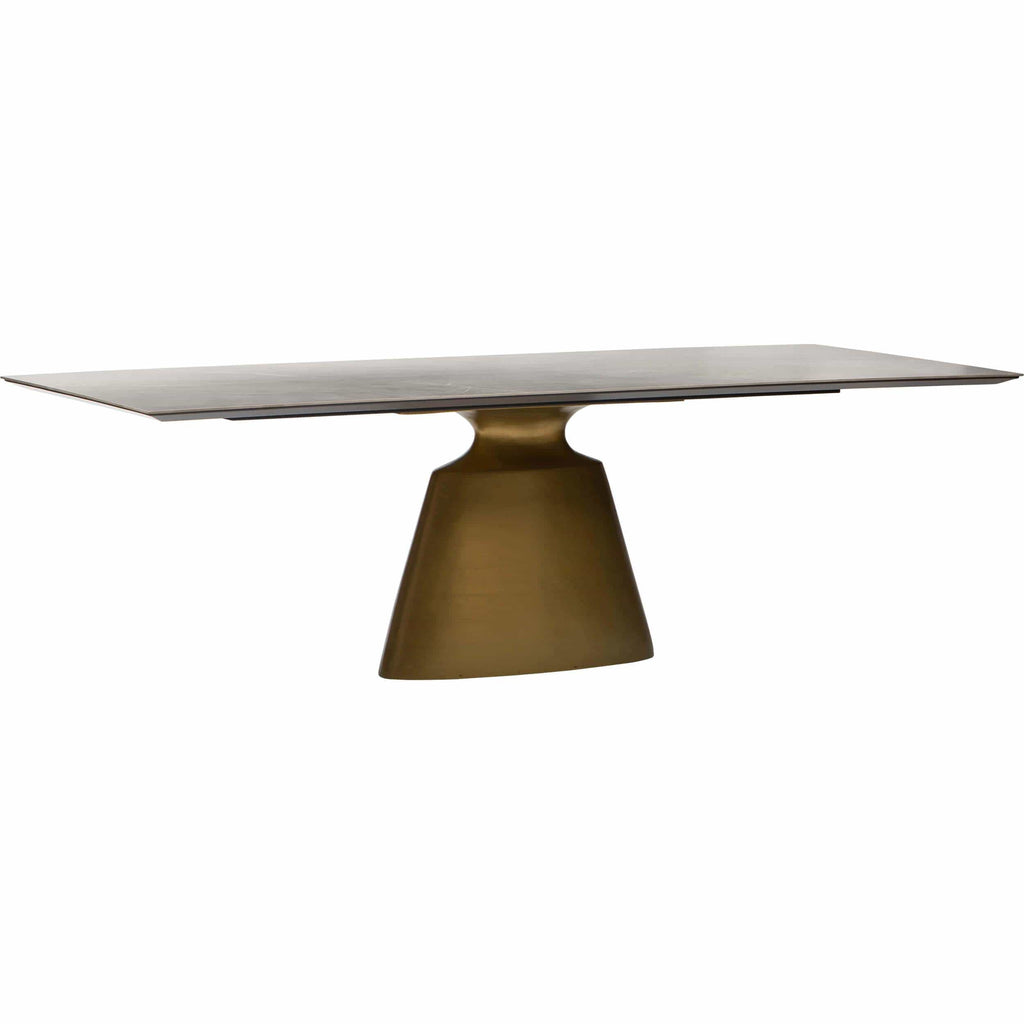 Taji Rectangular Dining Table, Gray/Gold Base – High Fashion Home