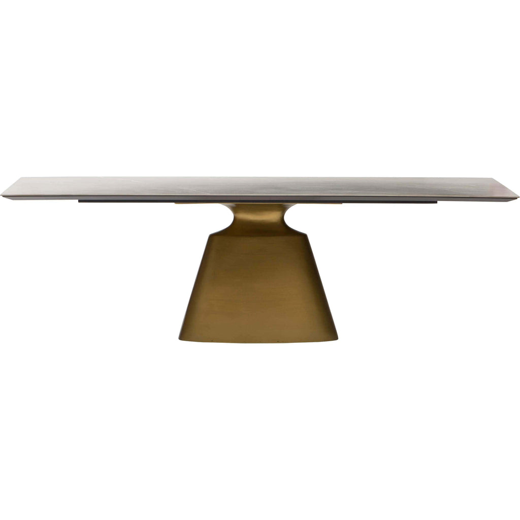 Taji Rectangular Dining Table, Gray/Gold Base – High Fashion Home