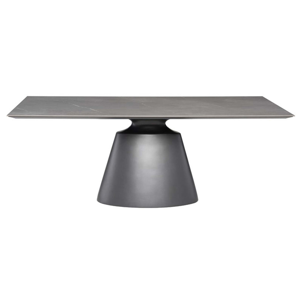 Taji Rectangular Dining Table, Grey Ceramic/Titanium Base – High ...