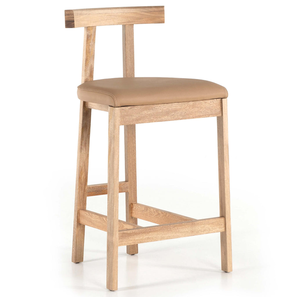 Tex Leather Bar & Counter Stool, Natural by Four Hands – High Fashion Home